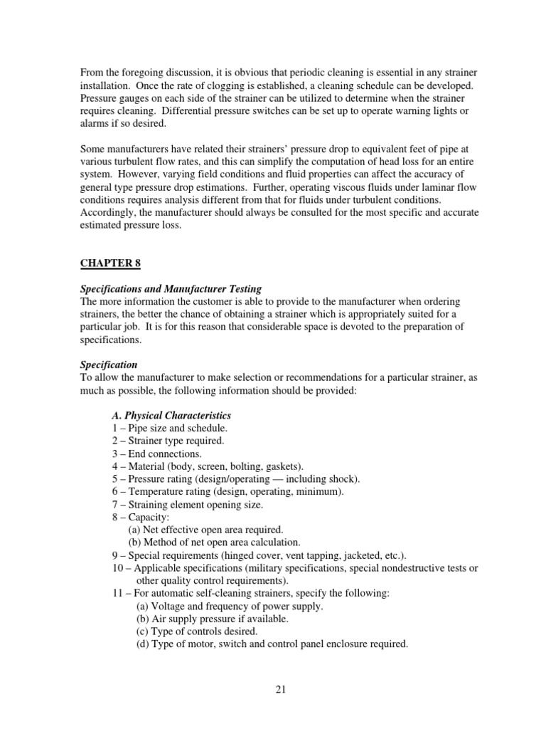 Strainer Guide - Part21 | PDF | Fluid Dynamics | Applied And Interdisciplinary Physics