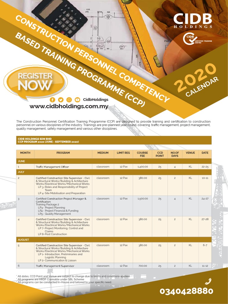 Based Training Programme (CCP) Construction Personnel Competency | PDF ...