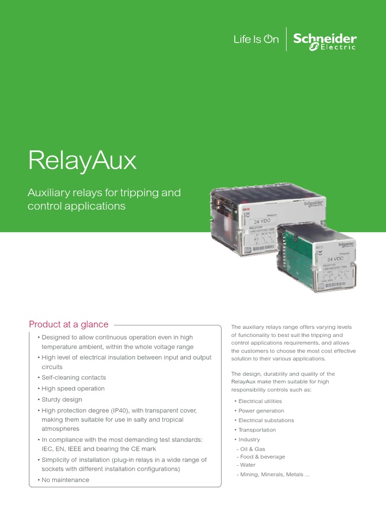 Relayaux: Auxiliary Relays For Tripping and Control Applications ...