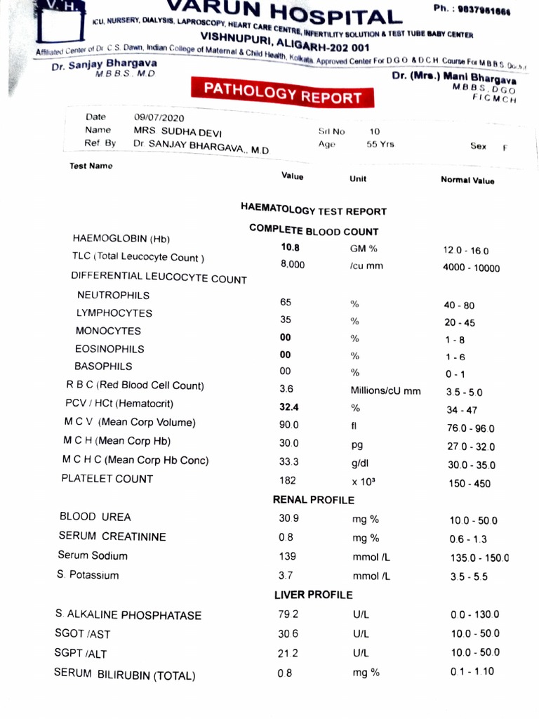 Blood Report | PDF | Glycated Hemoglobin | Medical Specialties
