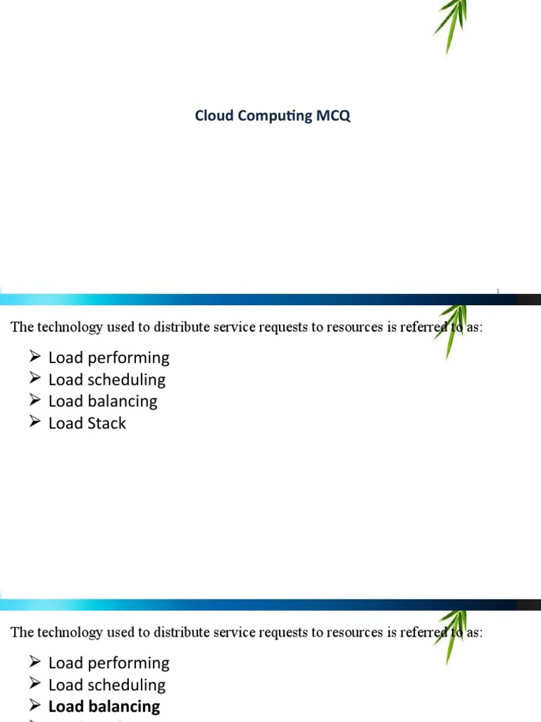 Cloud Computing MCQ | PDF | Platform As A Service | Cloud Computing