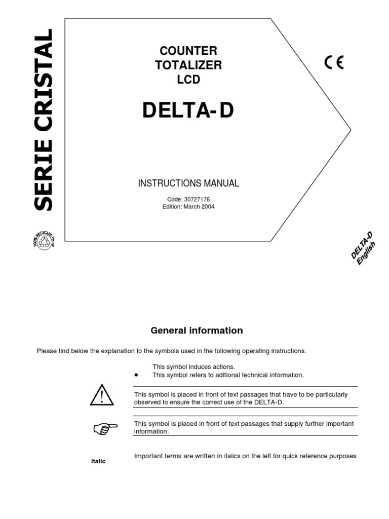 Delta-D: Counter Totalizer LCD | PDF | Switch | Relay