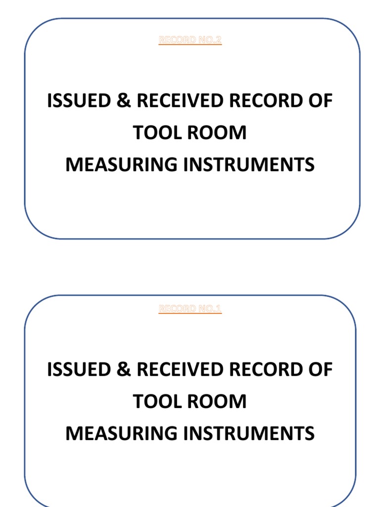 Tool Room Stickers | PDF