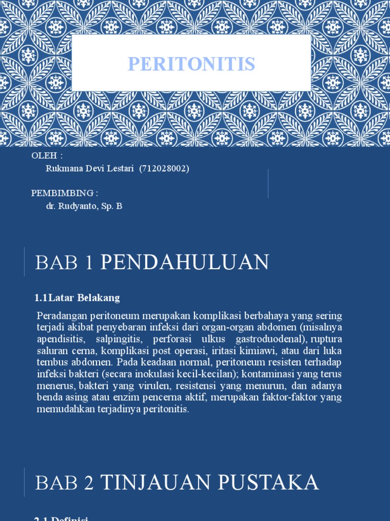Peritonitis | PDF