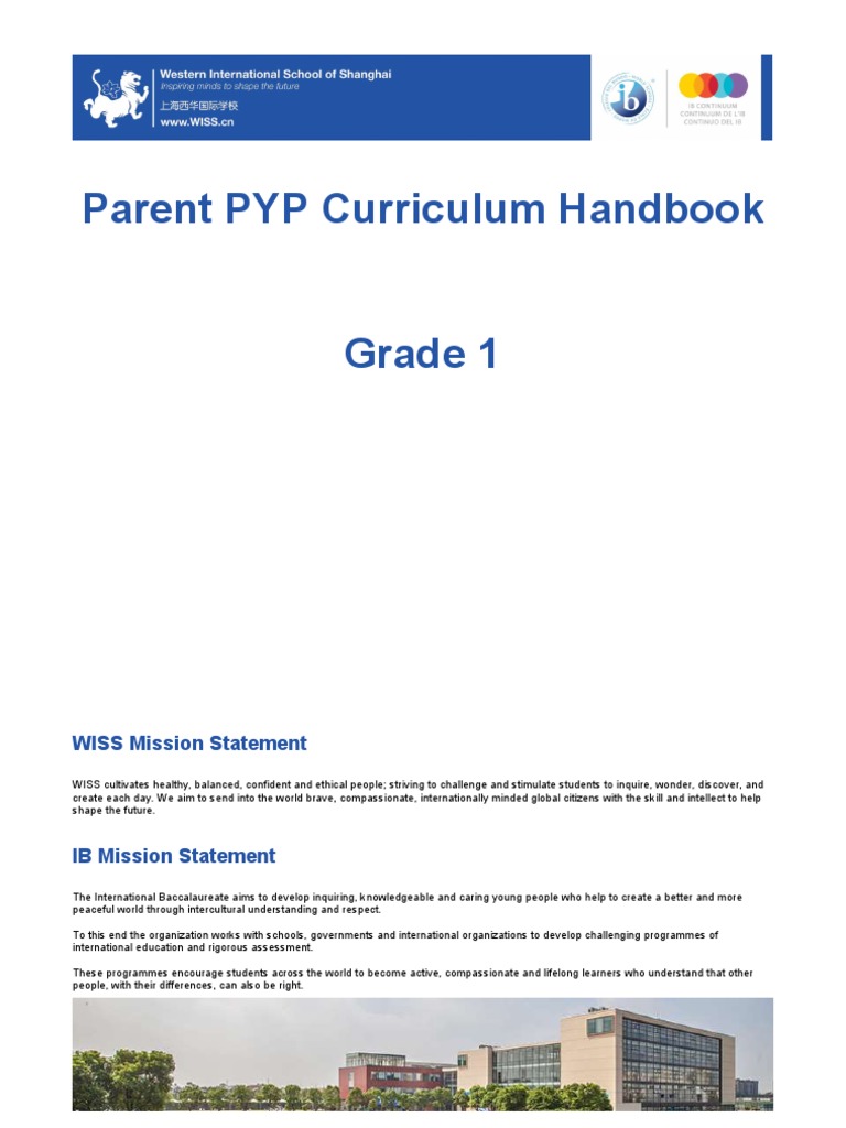 Grade 1 PYP Curriculum Overview | PDF | Shape | English Language