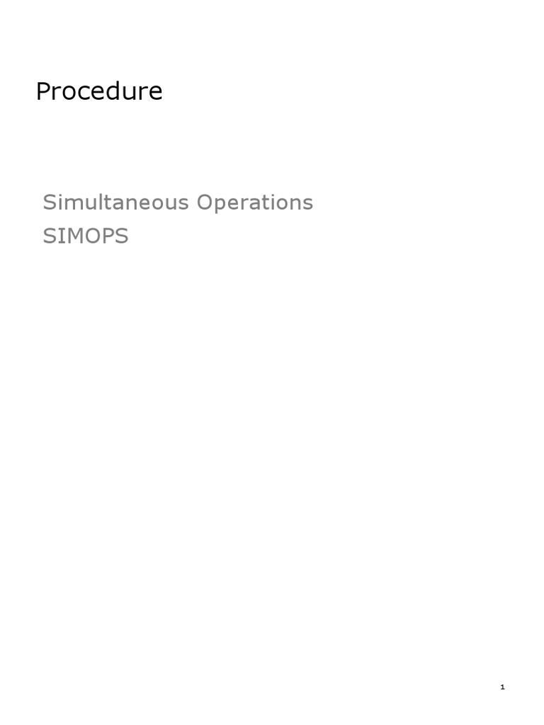 Procedure: Simultaneous Operations Simops | Risk Assessment | Emergency