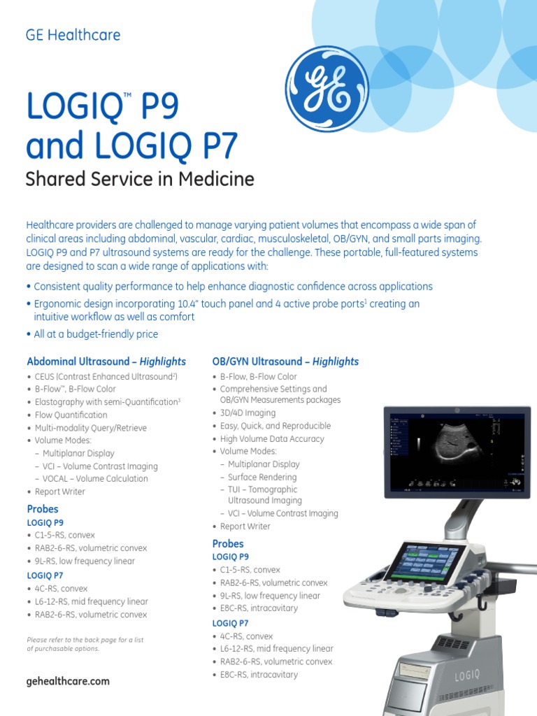 Logiq P9 and LOGIQ P7: Shared Service in Medicine | PDF | Medical ...