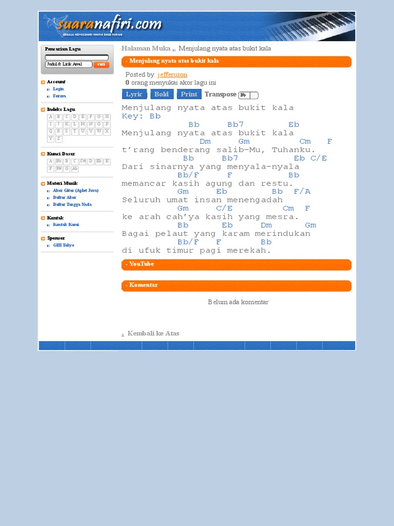 Menjulang Nyata Atas Bukit Kala - Indonesian Christian Lyrics and ...