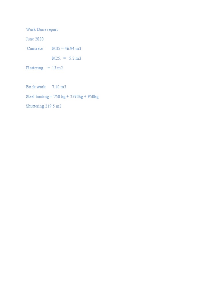 Work Done Report June | PDF