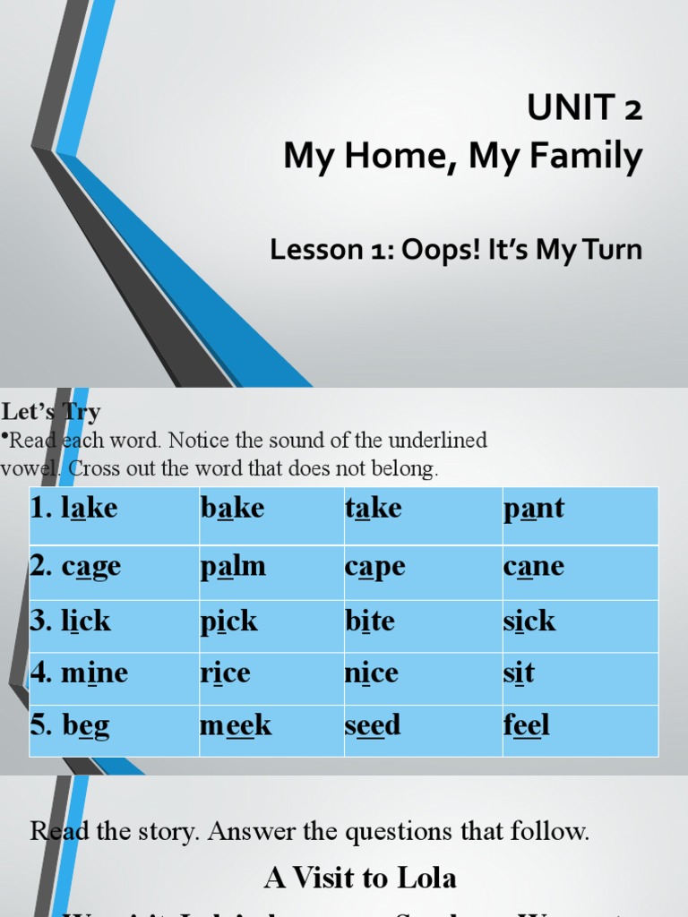 My Home, My Family Lesson | PDF