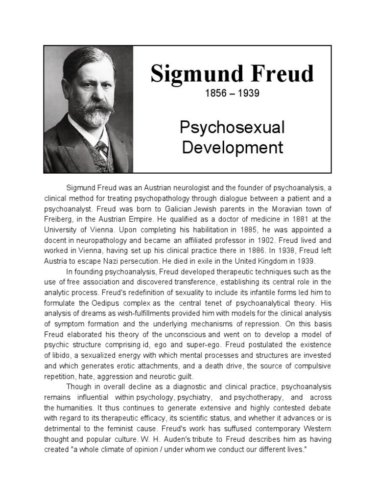 Sigmund Freud: Psychosexual Development | Download Free PDF | Oedipus ...