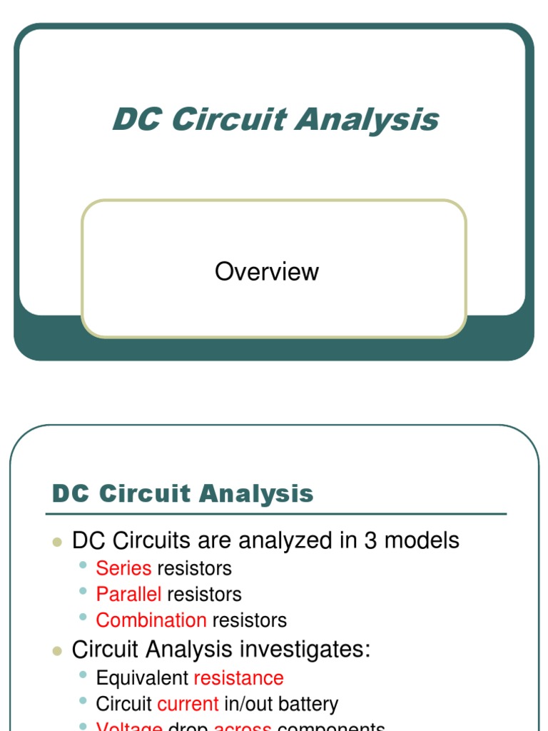 DC Circuit Analysis PDF | PDF | Electrical Network | Series And ... DC Circuit Analysis PDF | PDF | Electrical Network | Series And ...