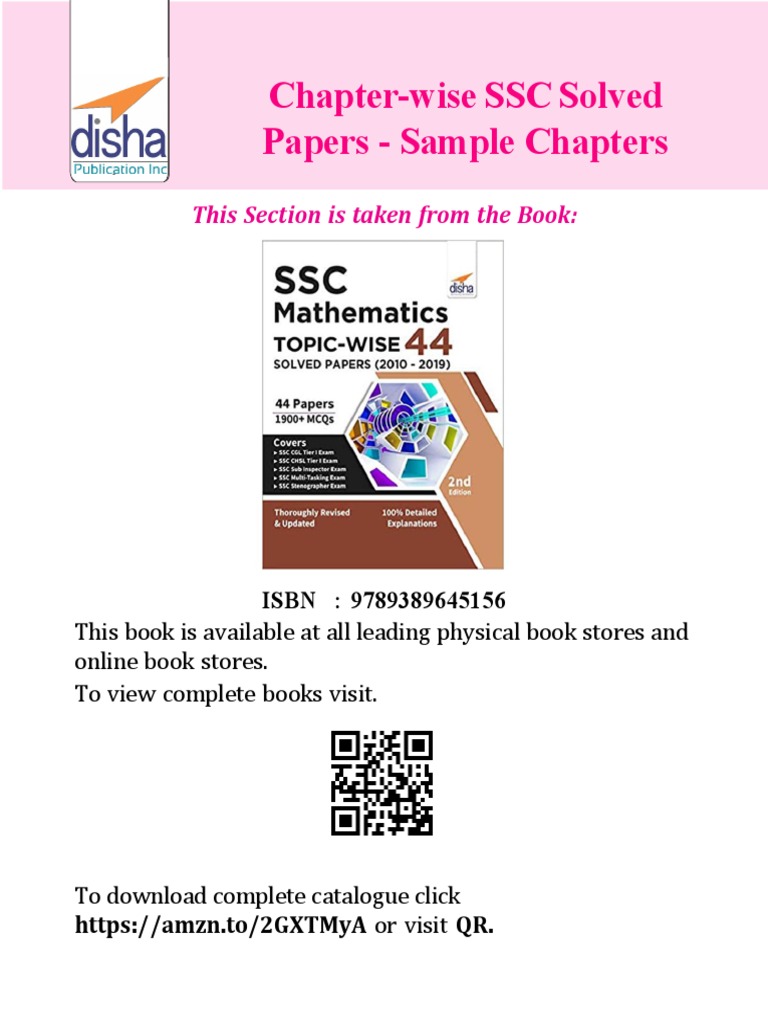 Chapter-Wise SSC Solved Papers - Sample Chapters: This Section Is Taken ...