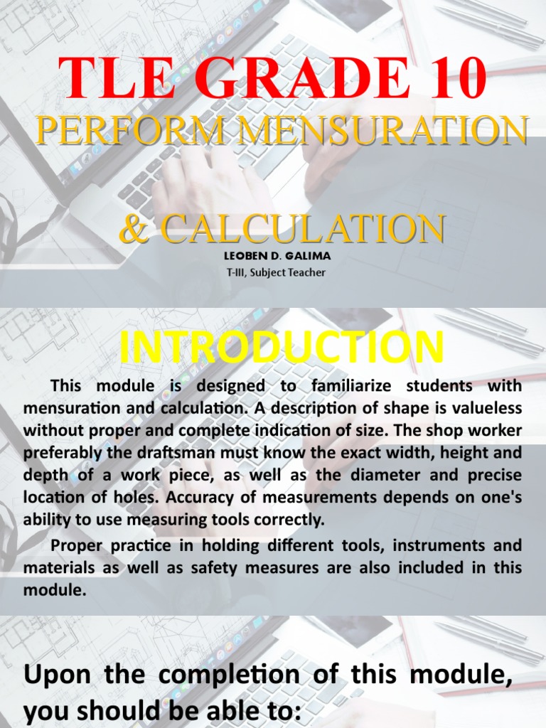 TLE GRADE 10 Performing Mensuration and Calculation | PDF | Circle ...