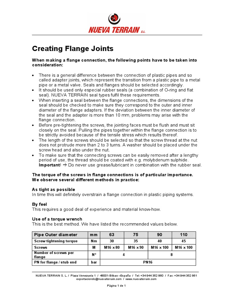 Creating Flange Joints | PDF | Screw | Nut (Hardware)