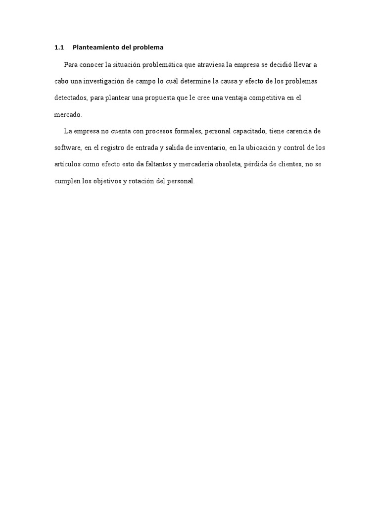 Ejemplo de Plantamiento de Problema | PDF