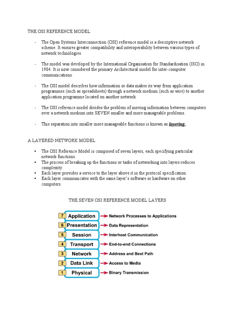 The Osi Reference Model | PDF | Osi Model | Computer Network