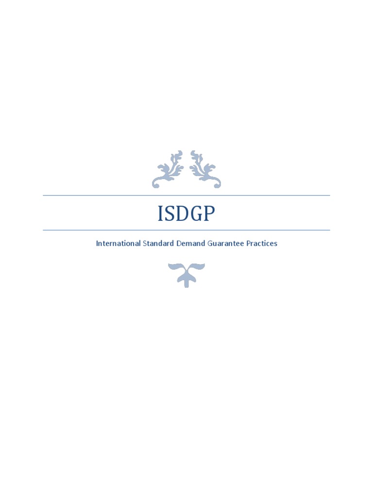 Isdgp: International Standard Demand Guarantee Practices | PDF ...