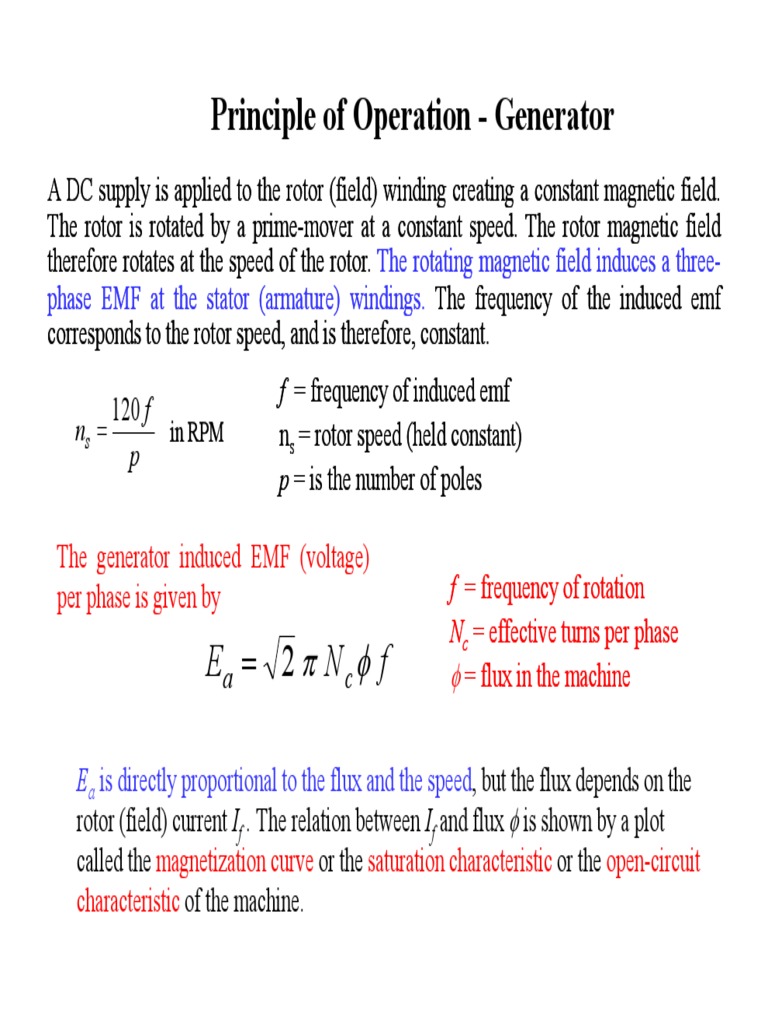 Principle of Operation - Generator | PDF | Force | Quantity
