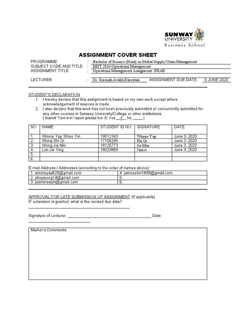 OM Assignment: Grab | PDF | Transport | Business