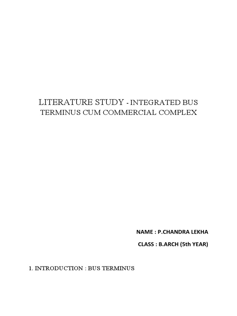 Literature Study: Integrated Bus Terminus Cum Commercial Complex | PDF ...