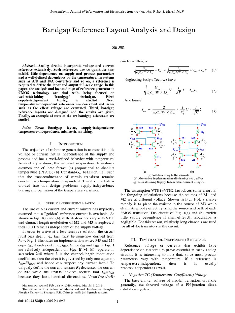 Bandgap Reference Layout Analysis and Design: Shi Jun | PDF ...