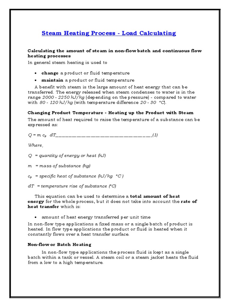 Steam Heating Process | PDF | Steam | Control Theory