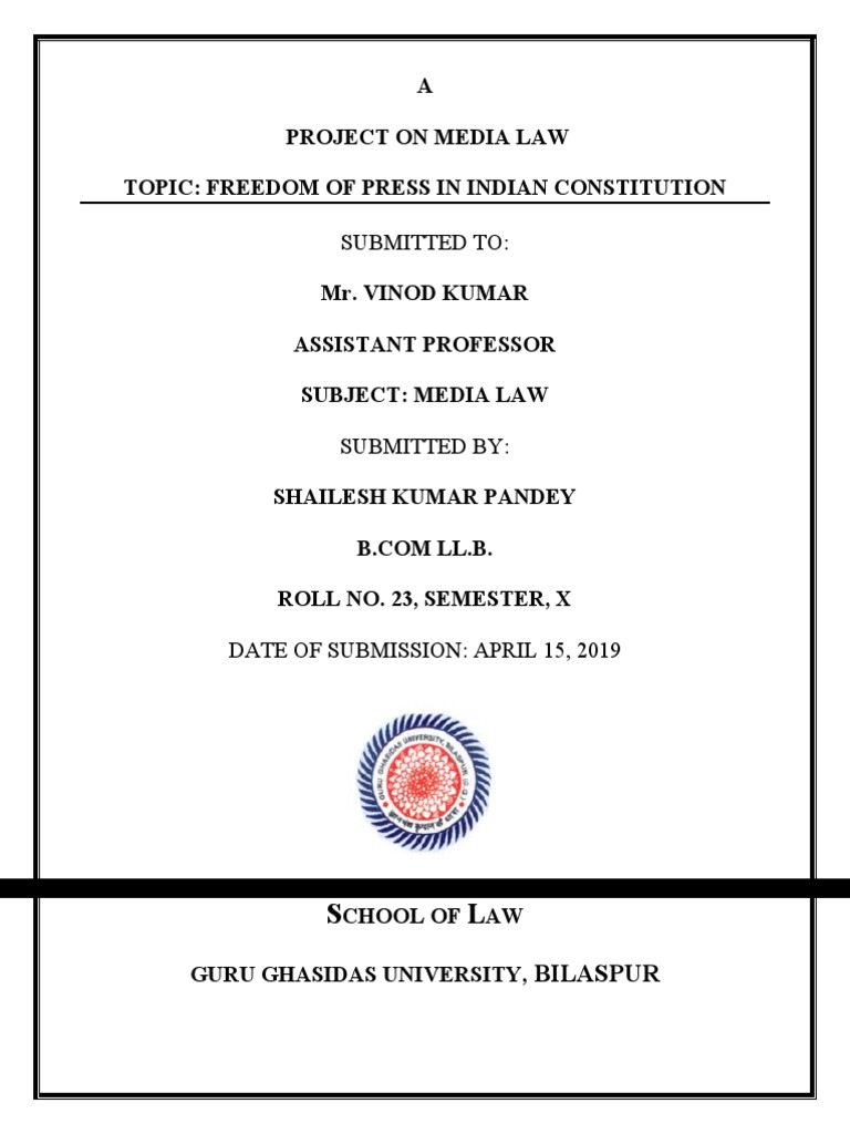 Freedom of Press in Indian Constitution | PDF | Freedom Of The Press ...