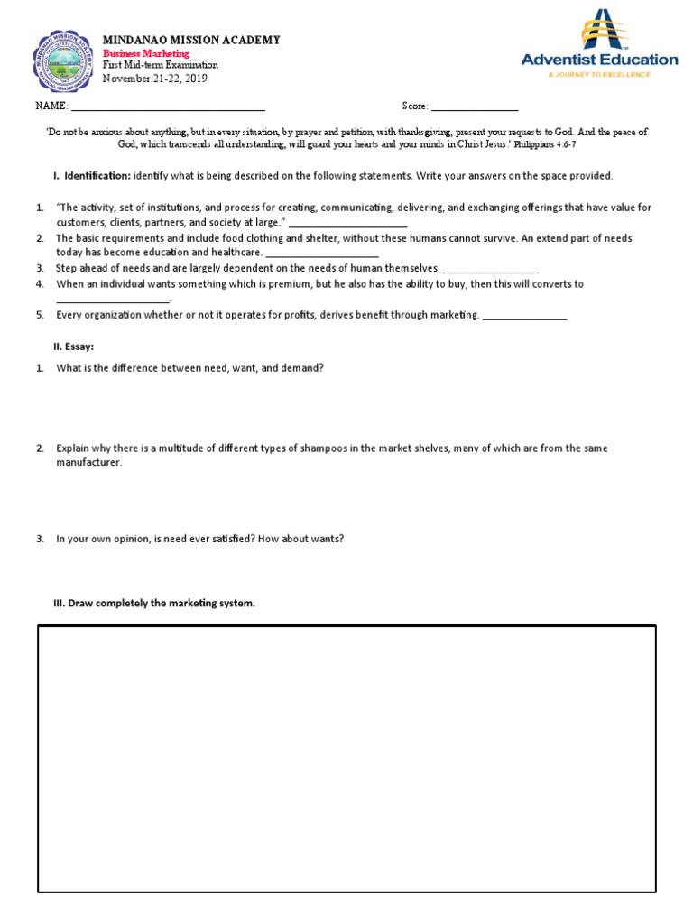 Business Marketing Exam 2019 | PDF | Career & Growth | Business