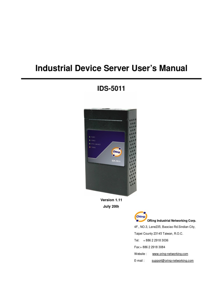 User Manual IDS-5011 | PDF | Ip Address | Port (Computer Networking)