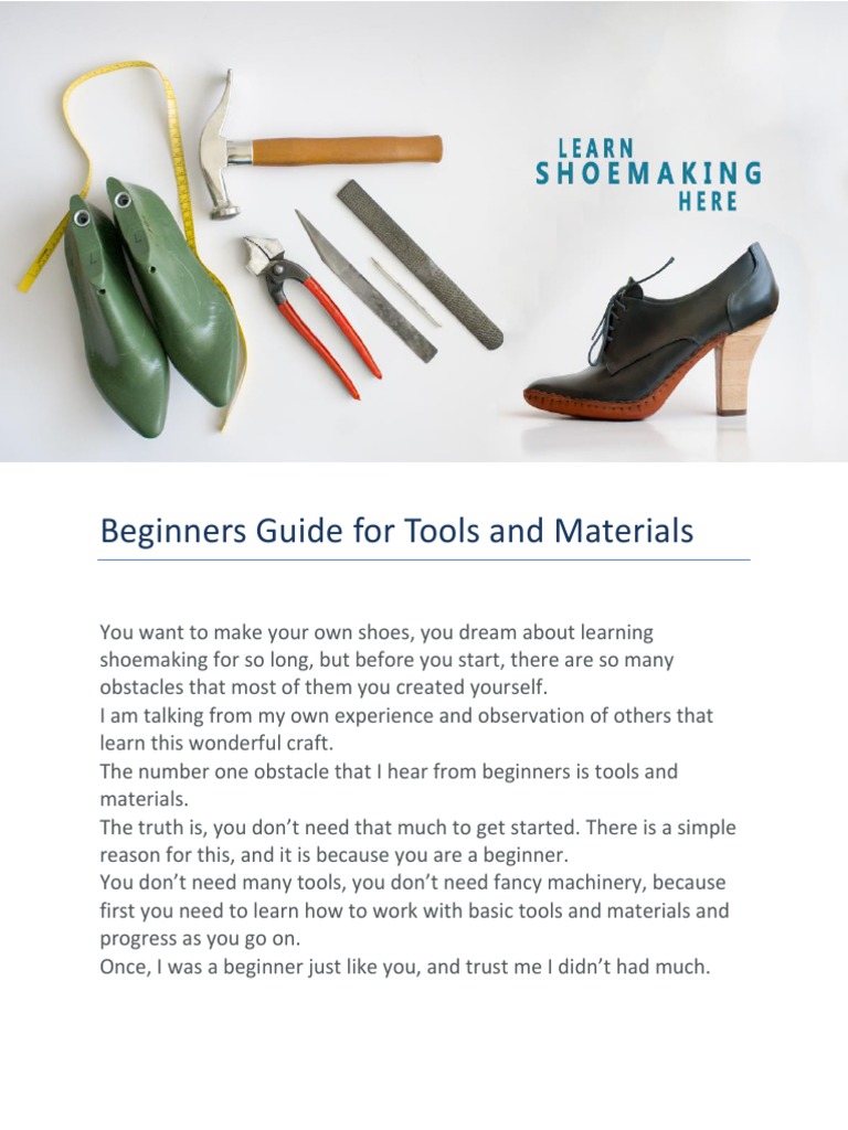 Essential Tools for Beginner Shoemaking | PDF | Shoe | Knife