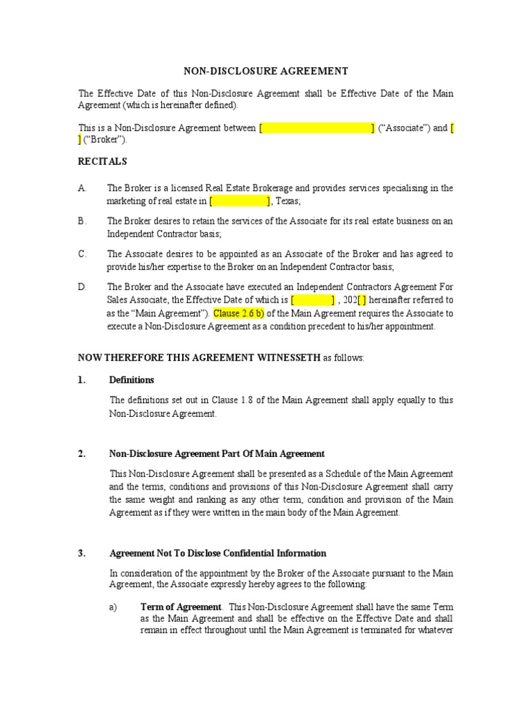 Non-Disclosure Agreement | PDF | Non Disclosure Agreement | Legal Remedy