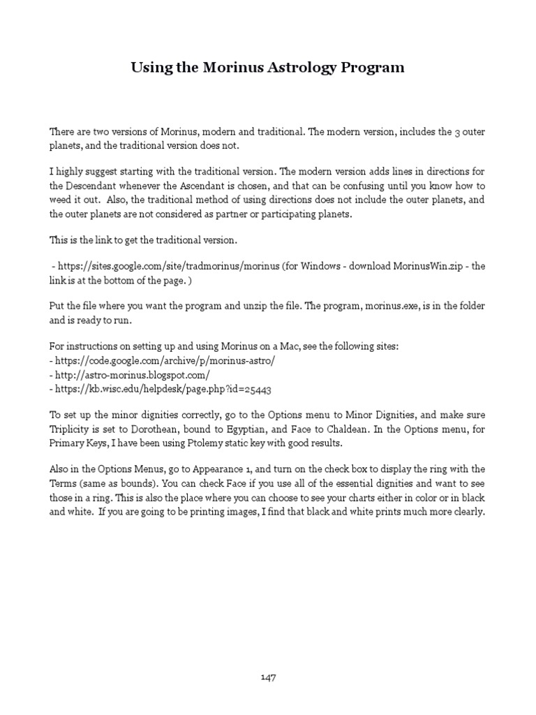 Using The Morinus Astrology Program | PDF | Horoscope | Astronomy