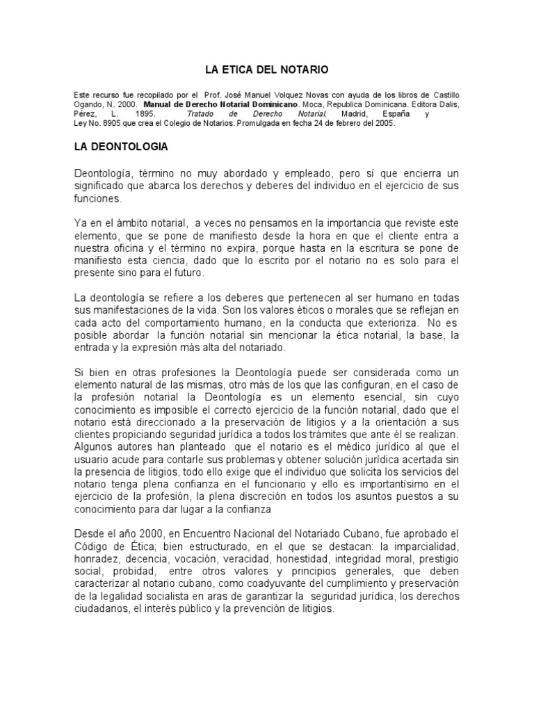 La Etica Del Notario | PDF | Gobierno | Justicia