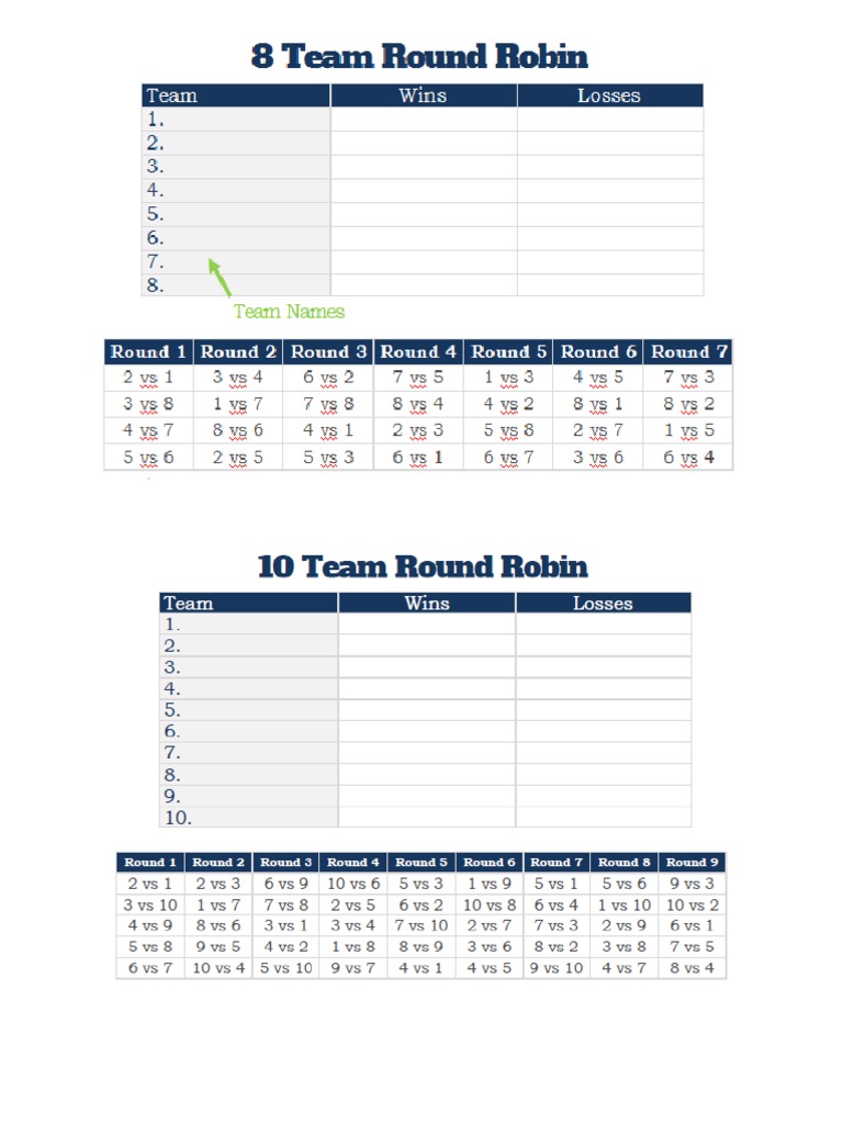 8 Teams Round Robin | PDF