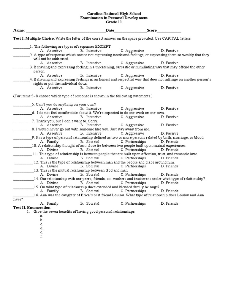 Exam Per Dev | PDF | Multiple Choice | Test (Assessment)