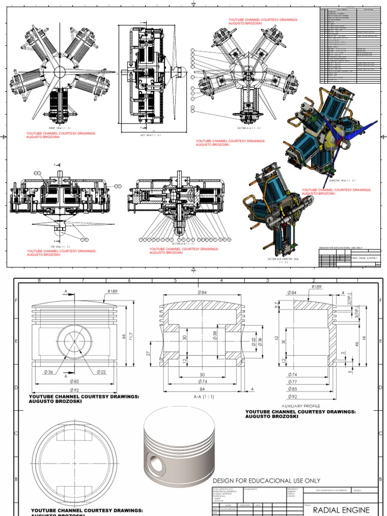 Radial Engine Solidworks 00 PDF | PDF | Propulsion | Machines
