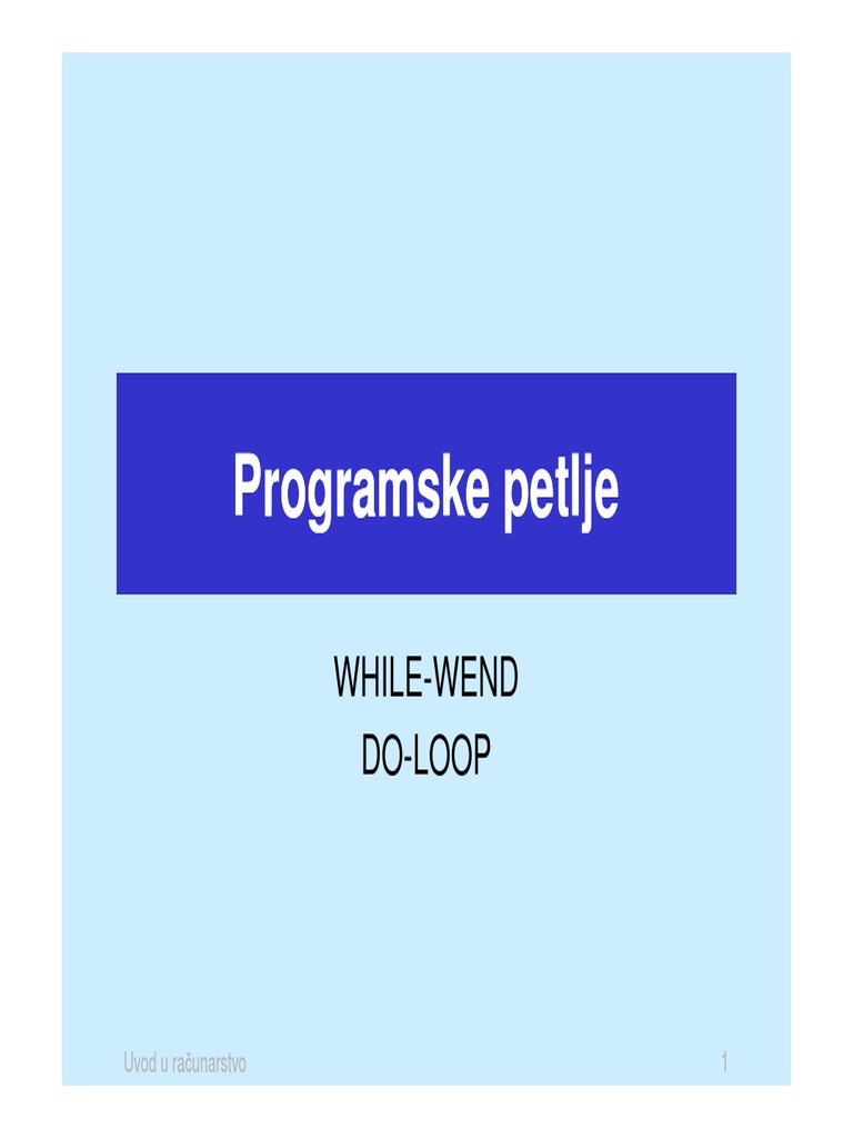 Petlje Do While PDF | PDF