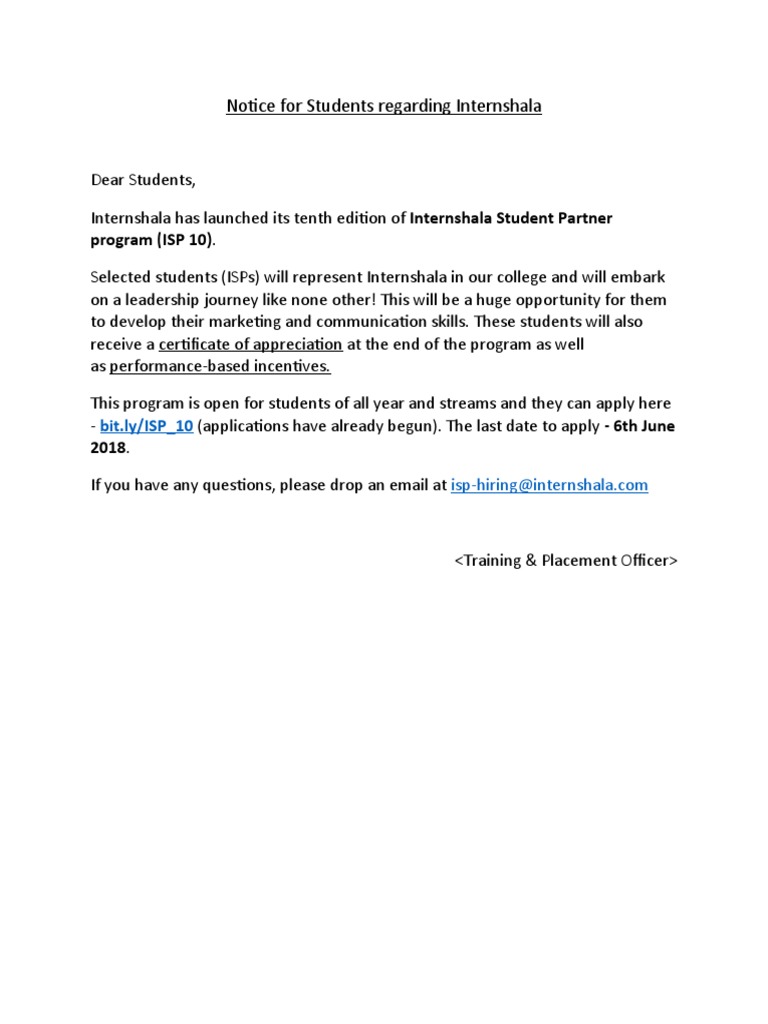 ISP Notice | PDF