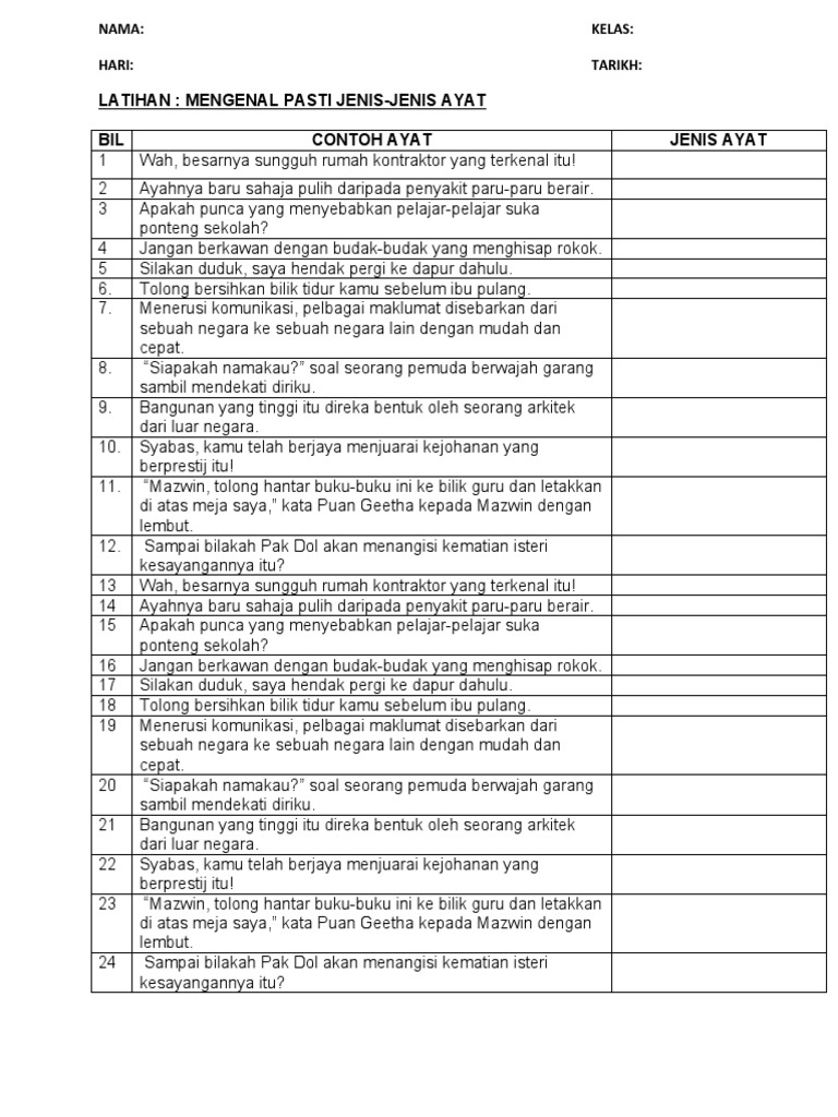 Latihan Ragam Ayat | PDF