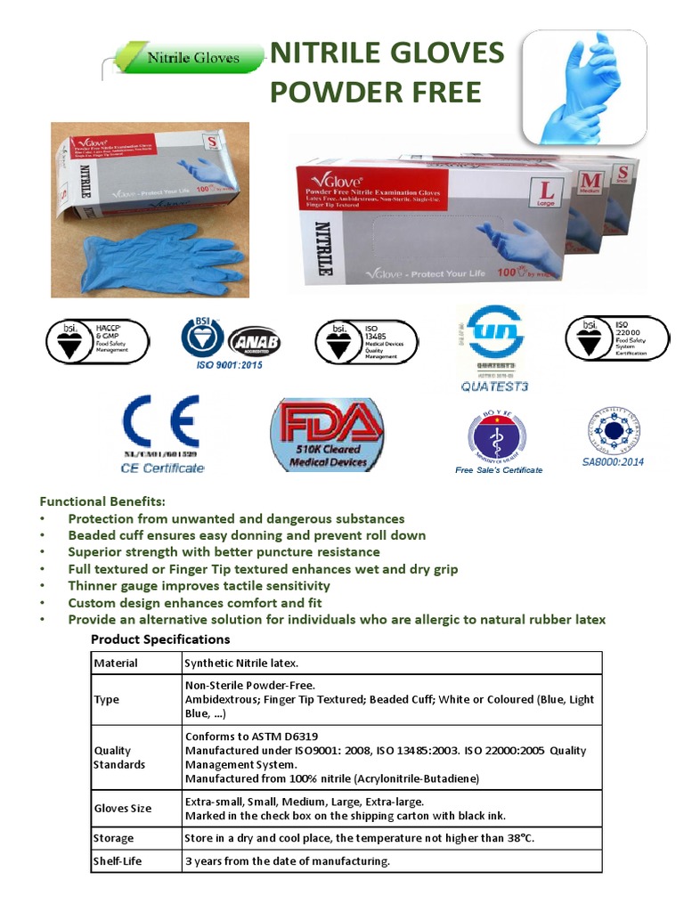 Nitril Gloves Updated 0617 | PDF | Materials | Building Engineering