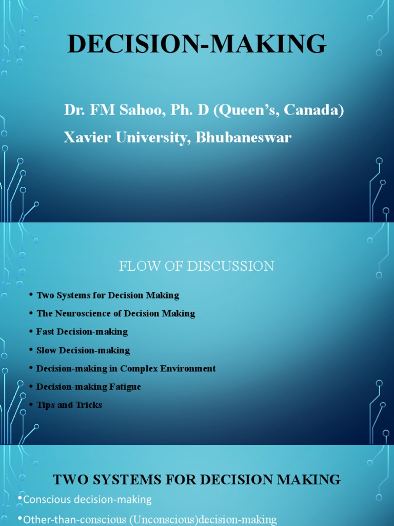 The Neuroscience of Decision Making: A Comprehensive Overview of the ...