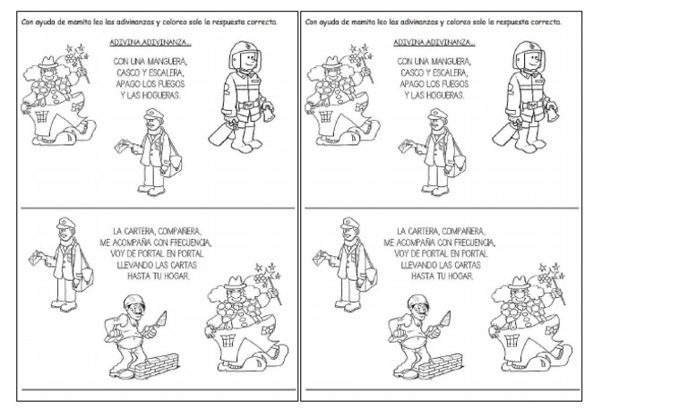 Adivinanzas de Profesiones | PDF