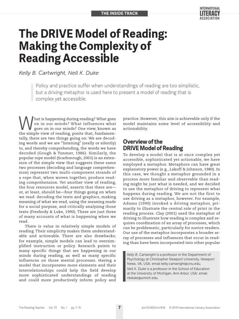 The DRIVE Model of Reading - Making The Complexity of Reading ...