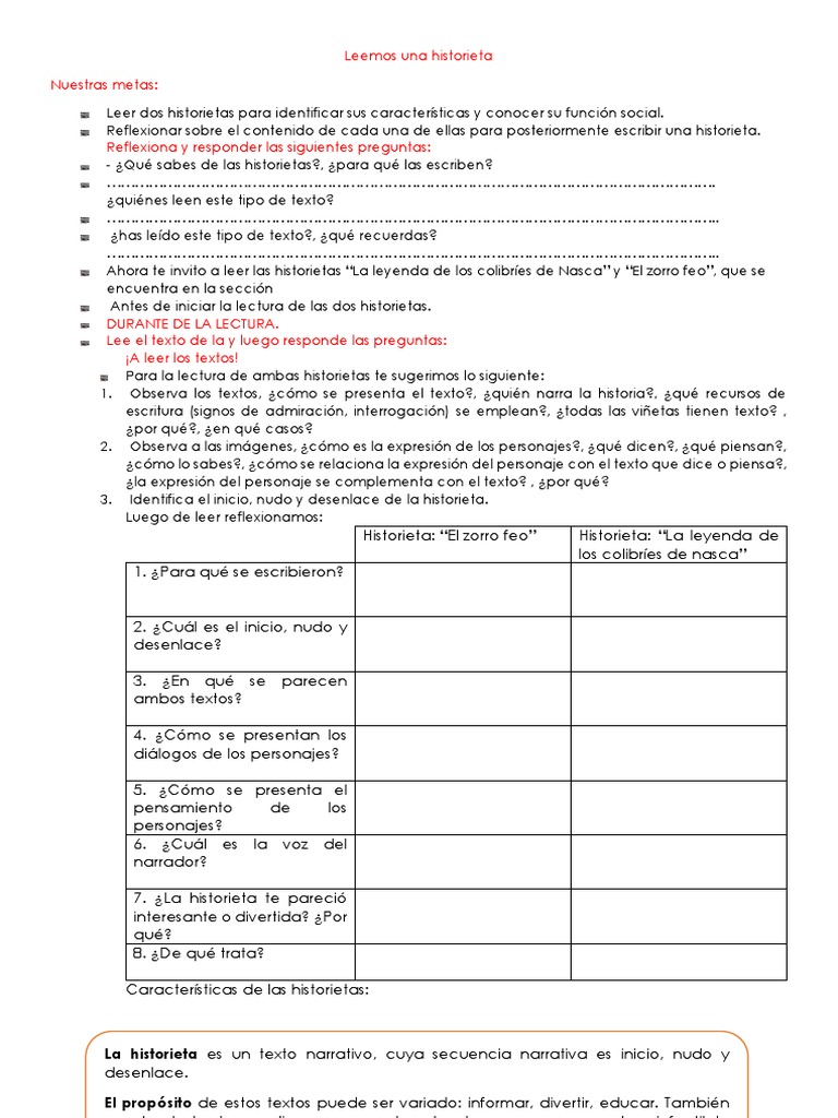 Leemos Historietas PDF | PDF | Cómics