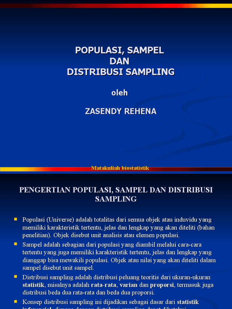Populasi, Sampel& Distribusi Sampling&standar Error | PDF