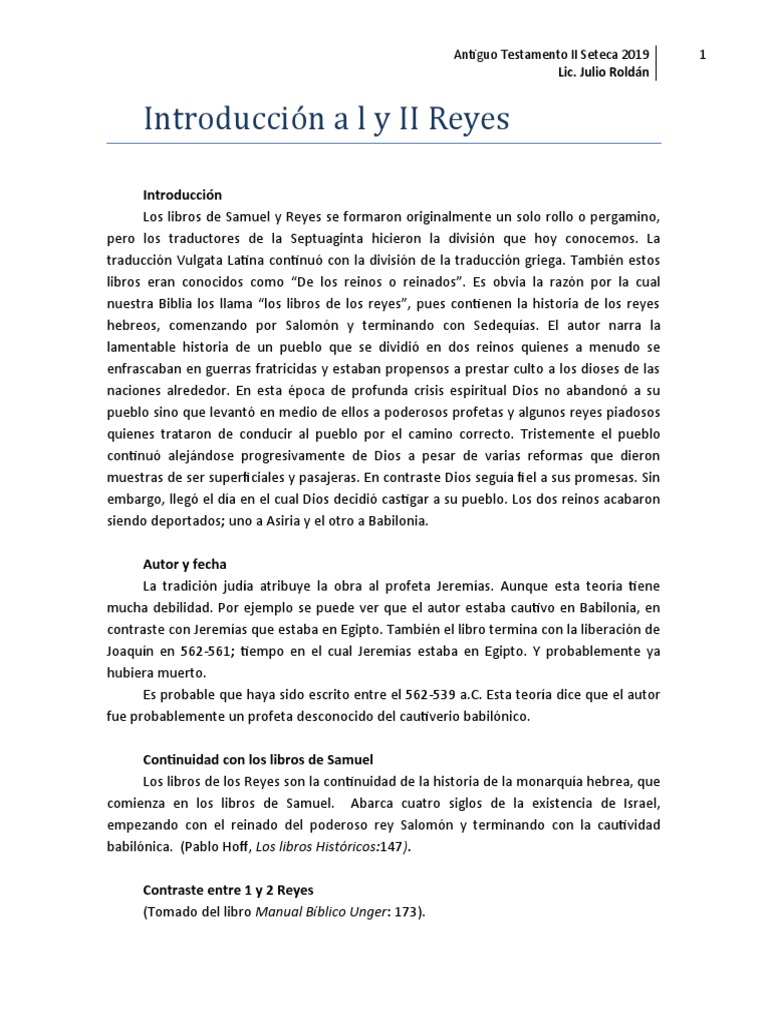 L y II Reyes | PDF | Elijah | Libros de reyes
