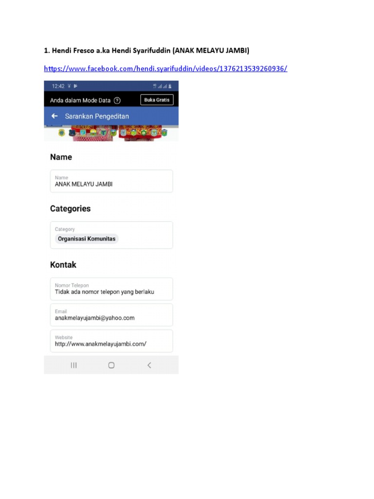 Anak Melayu Jambi A.K.A Hendi | PDF