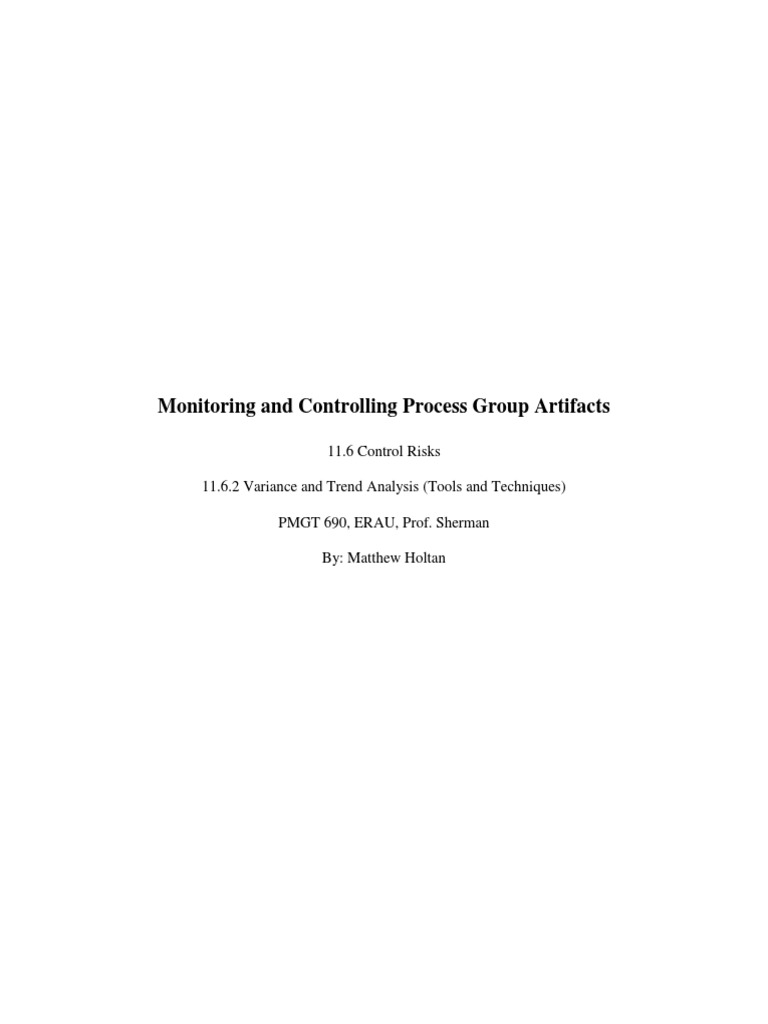 Monitoring and Controlling Process Group Artifacts | PDF | Risk ...