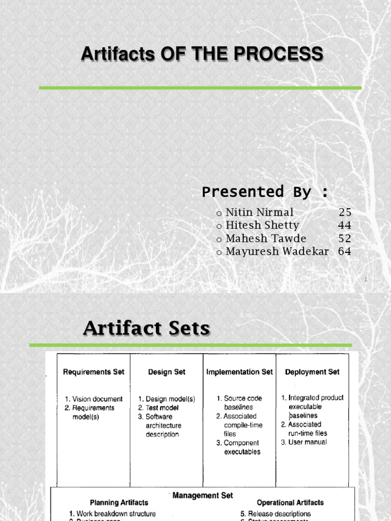 Artifacts OF THE PROCESS: Presented by | PDF | Product Lifecycle ...